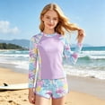 Byoo Tween Girls UPF 50+ Rash Guard Set Long Sleeve Tropical Print At ...