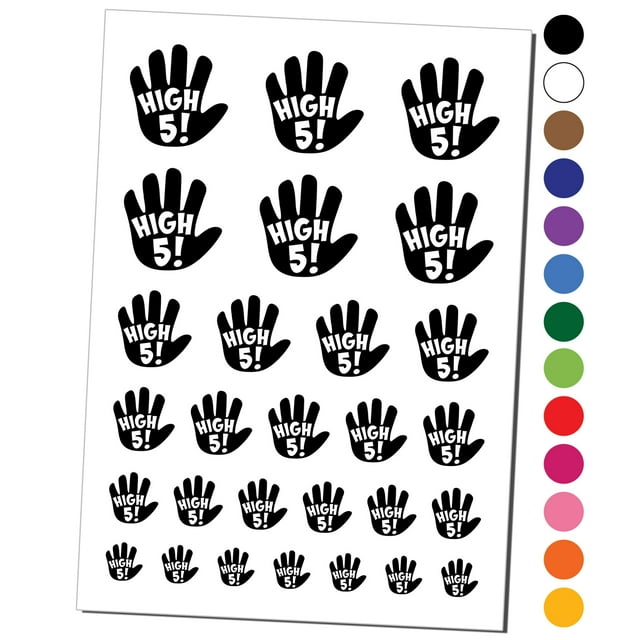 High 5 Hand Gesture Congrats Water Resistant Temporary Tattoo Set Fake ...