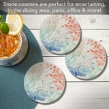 Thirstystone "Seaside Sea Life" 4Pack Round Absorbent Stone Coasters ...