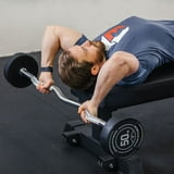 Titan Fitness 30 LB Rubber EZ Curl Fixed Barbell, Pre-Loaded Weight Bar ...