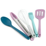 Thyme & Table Silicone Utensils, 5-Piece Set, Tongs, Basting Brush ...