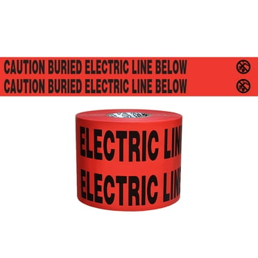 Presco U.S. Made Underground Detectable Tape: 6 in. x 1000 ft. (Red with Black "CAUTION BURIED ...
