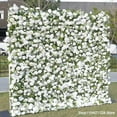 White Rose Peony Greenery Cloth 5D Flower Wall Roll Up Fabric Hanging ...
