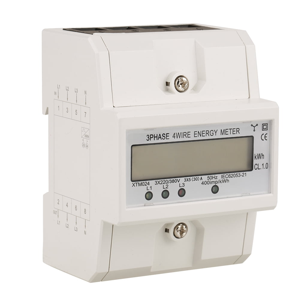 Phase Electric Meter,1 pcs 3 x Din Rail Electric Meter Phase Din Rail ...