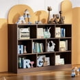 Cozy Castle Wood Bookshelf, 3-Tier Open Shelf Bookcase, 10 Cube Storage ...