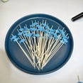 100pcs Blue Fish-Shaped Disposable Skewers - Eco-Friendly Bamboo Picks ...