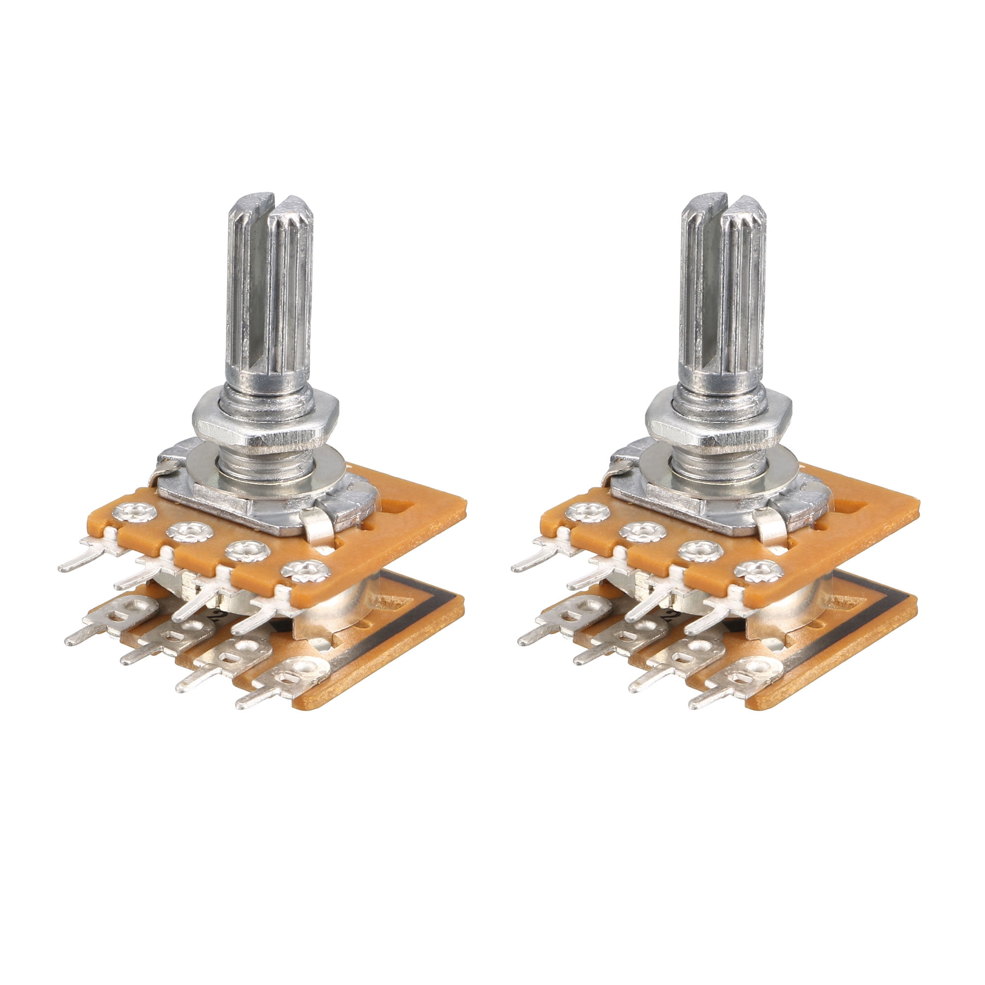 Unique Bargains B50K Linear Double Linear Potentiometer Pots 8mm ...