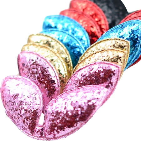10 Pieces Mixed Colors Glitter Bunny Stuffing Ears Accessory and ...