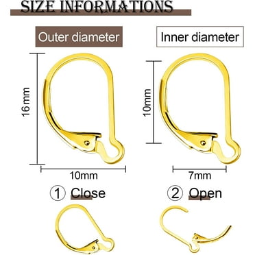 100Pcs 2 Colors Brass French Hooks with Coil and Ball Ear Wire Real ...