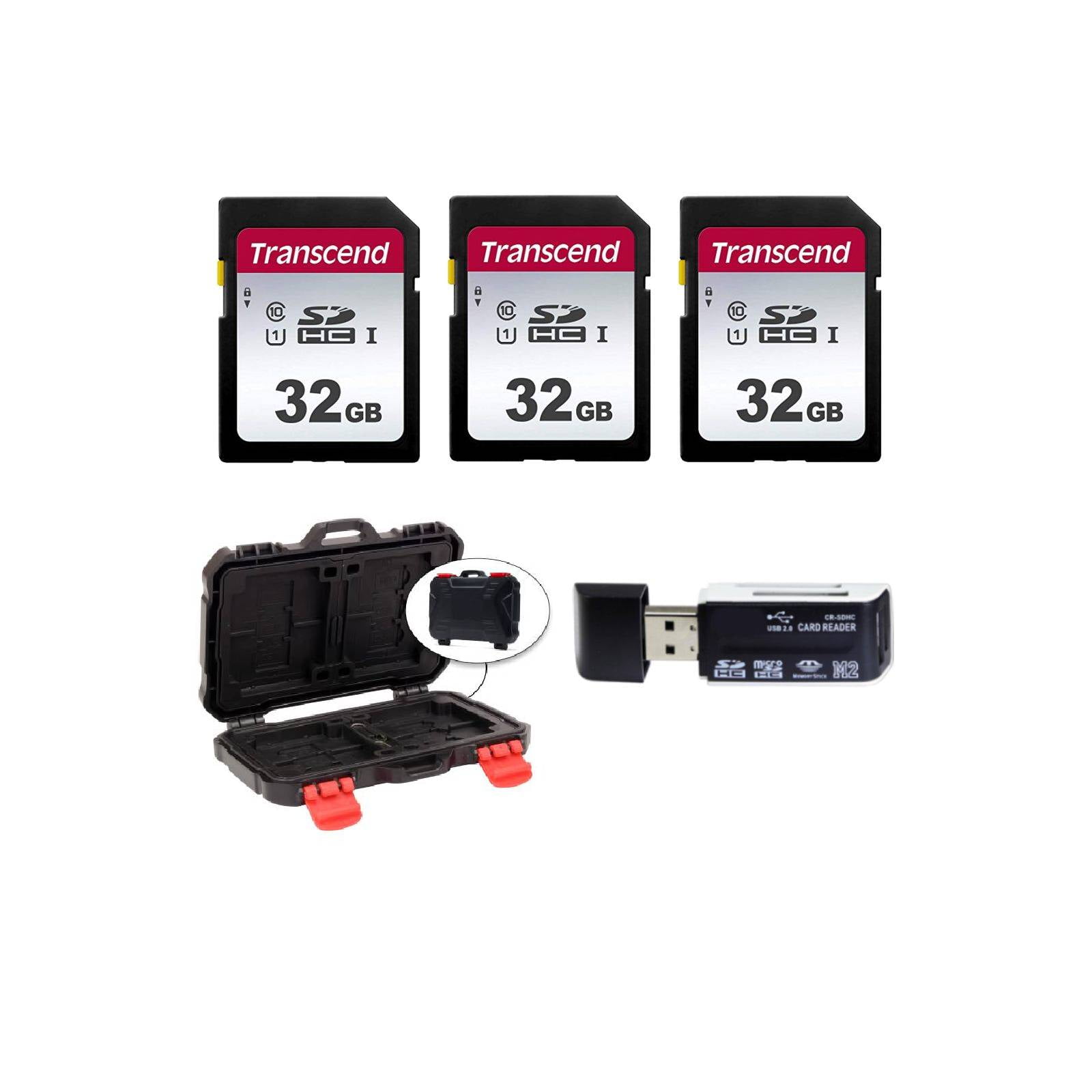 3 Transcend TS32GSDC300S 32GB UHS-I U1 SD Memory Cards + - Walmart.com
