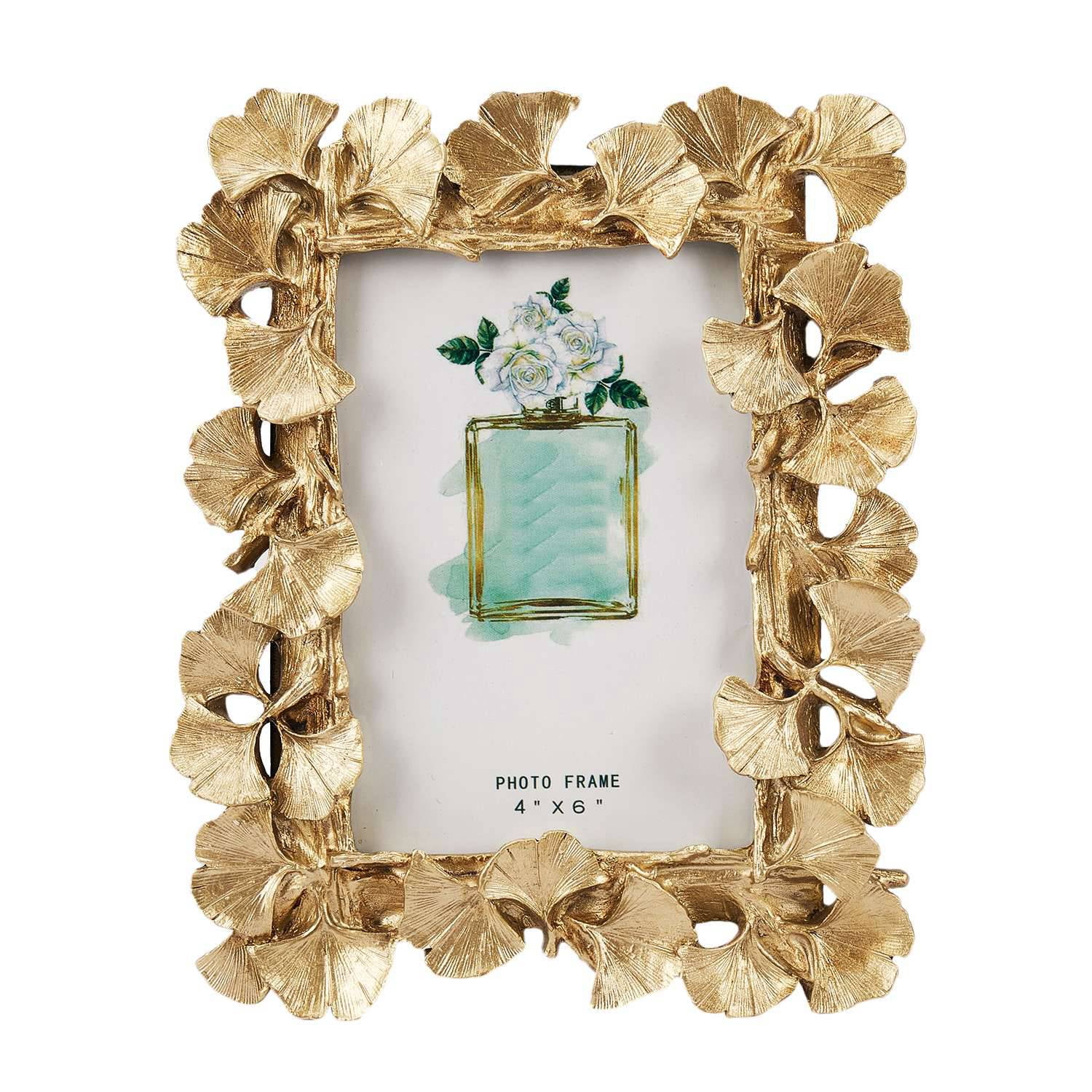 Click here for Unbranded Resin Retro Frame Golden Ginkgo Leaf Pho... prices