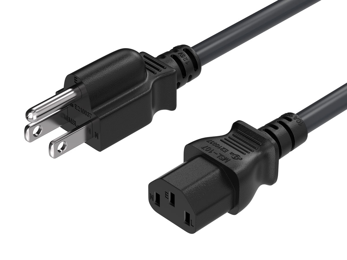 Cable Leader 1 ft 18 AWG Universal Power Cord for Computer, Monitor TV ... Cable Leader 1 ft 18 AWG Universal Power Cord for Computer, Monitor TV ...