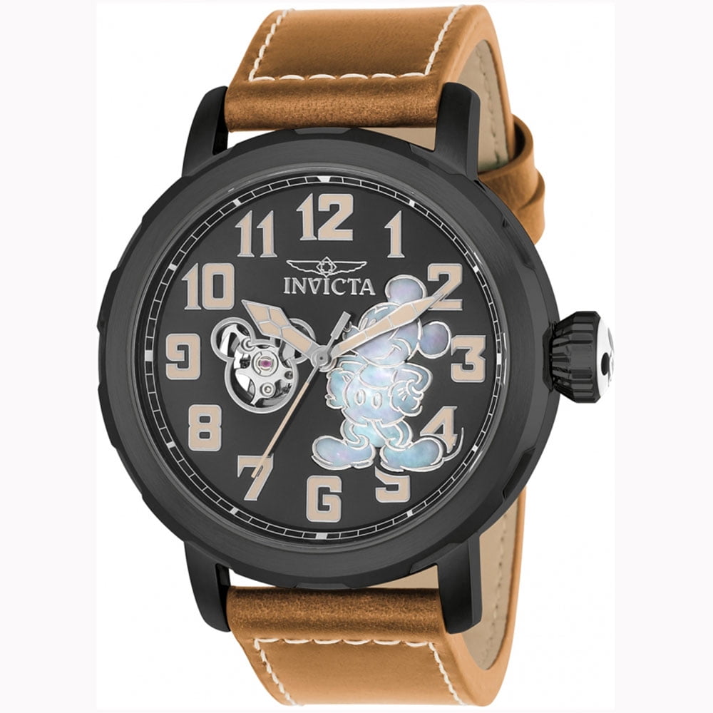Invicta Men's 23797 Disney Edition Black Semi-Skeleton Dial Khaki ...
