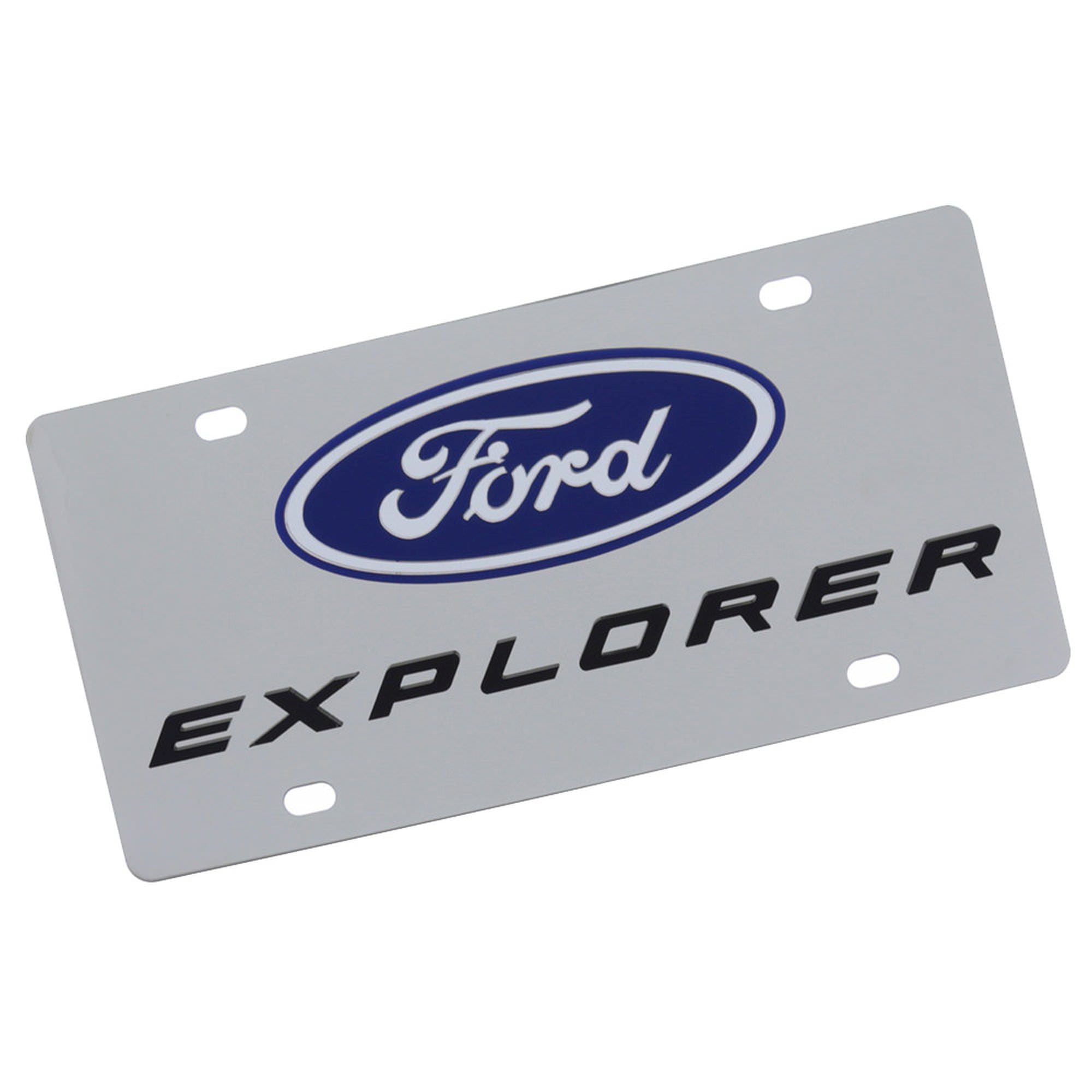 Ford Explorer Dual Logo License Plate (Chrome) - Walmart.com