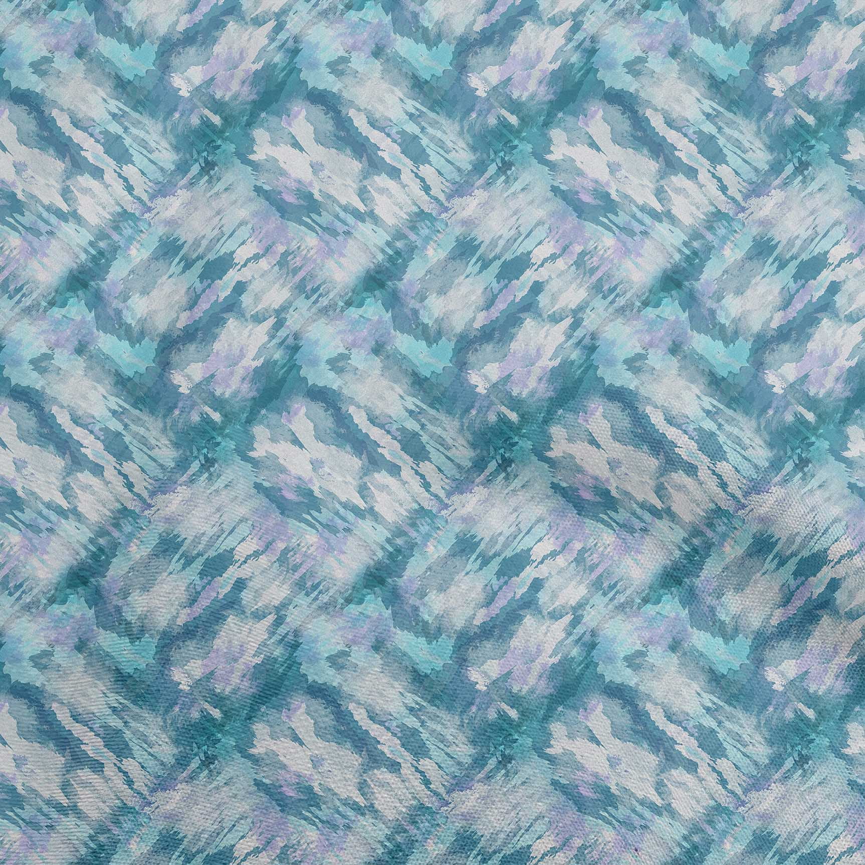 oneOone Silk Tabby Dark Teal Green Fabric Abstract Sewing Craft ...