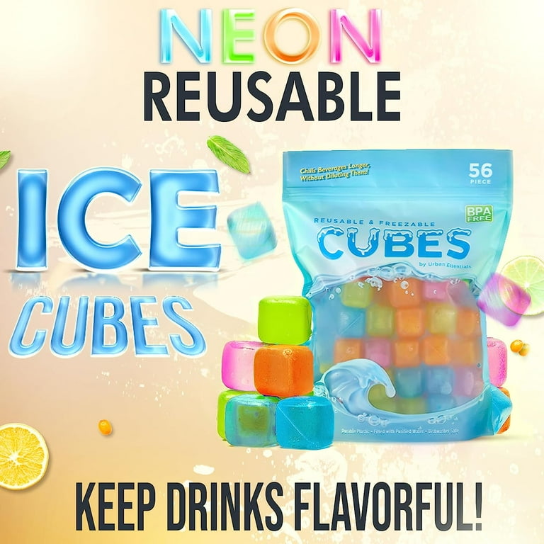 Urban Essentials Reusable Ice Cubes Quick Freeze NEON, 58% OFF
