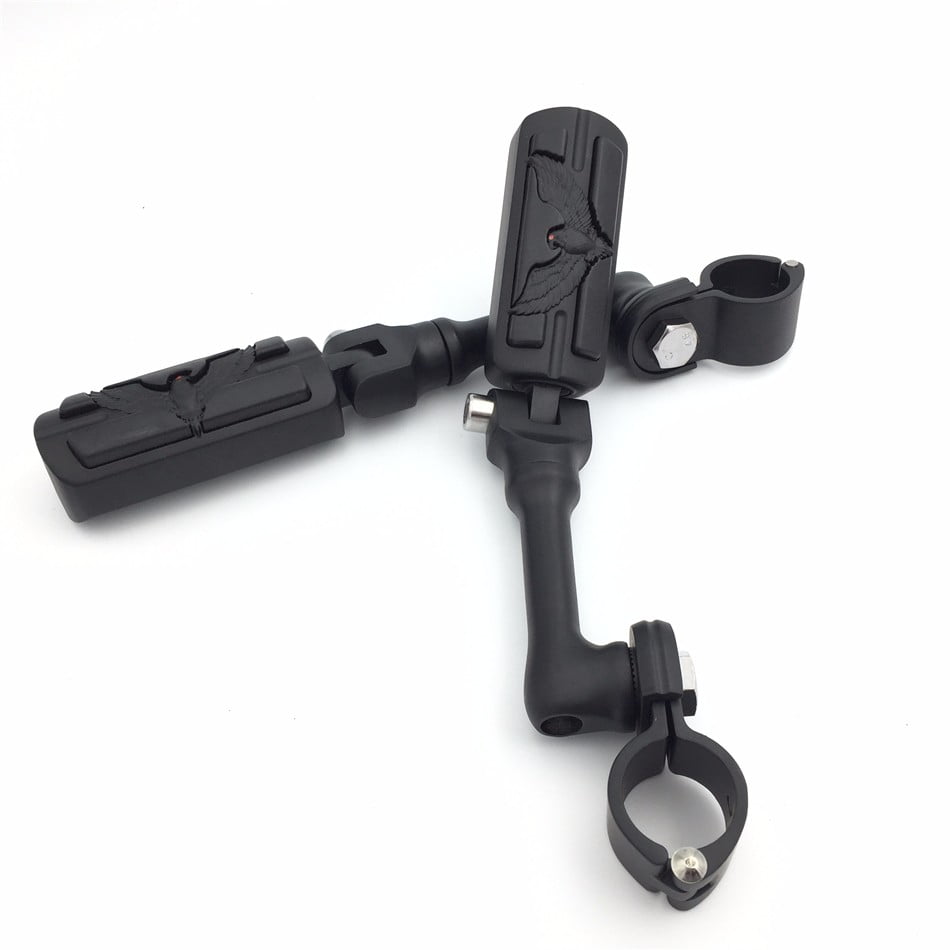 HTT-MOTOR Black Long Angled Adjustable Peg Mounting Kit Eagle Foot Peg ...