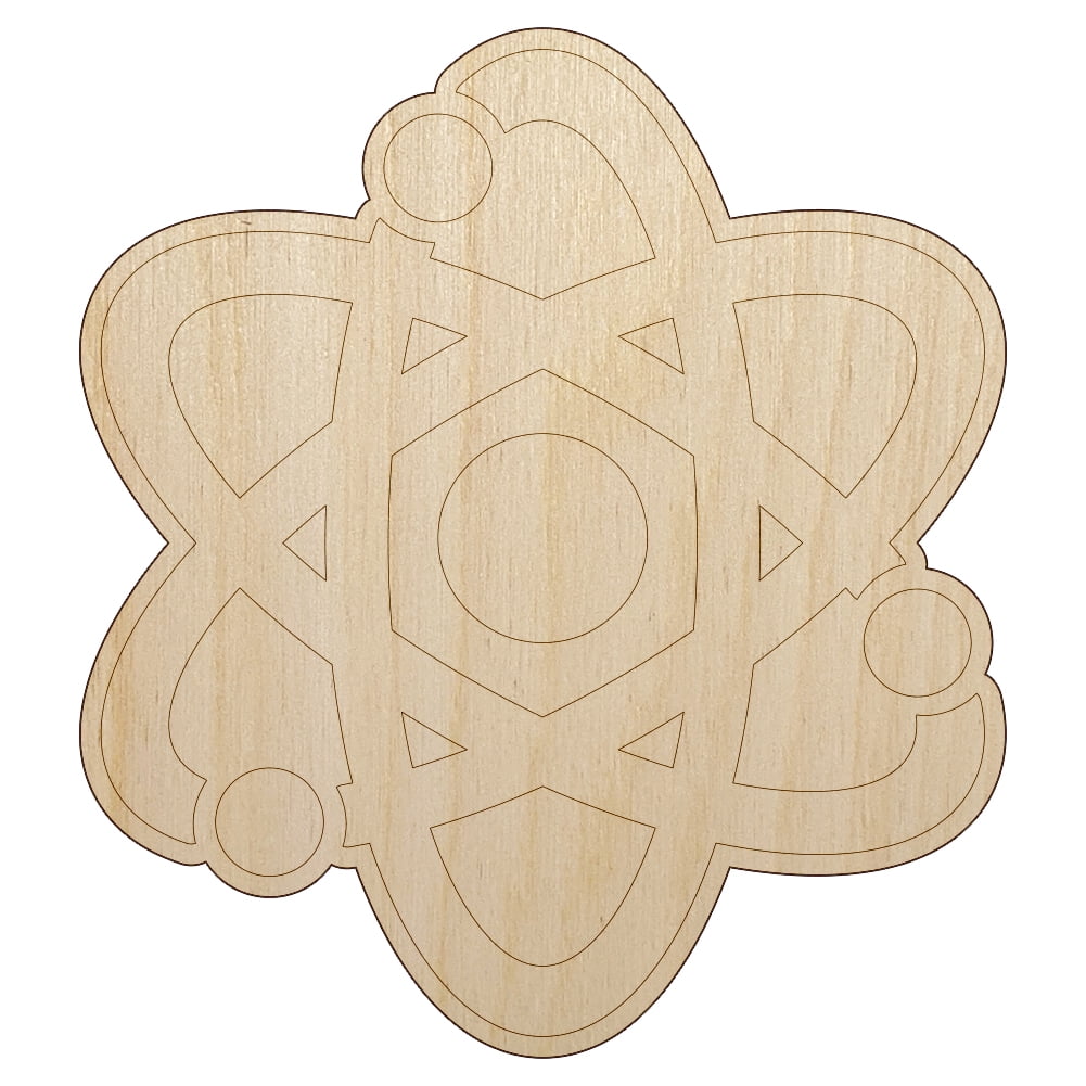 Atom Atomic Wood Shape Unfinished Piece Cutout Craft DIY Projects - 4. ...