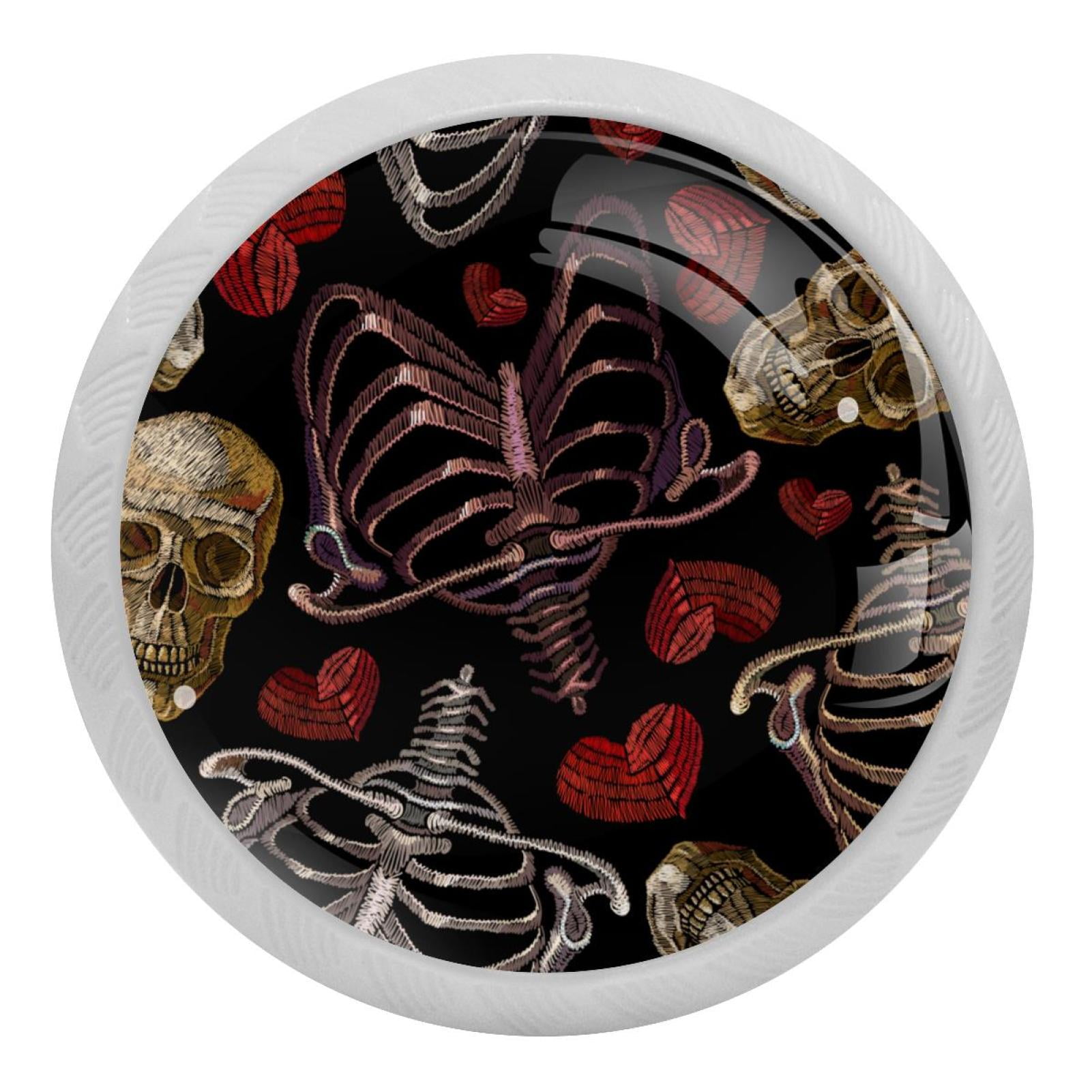 4PCS Round Skull Cabinet Fluorescence Knob Glowing in the Dark ...