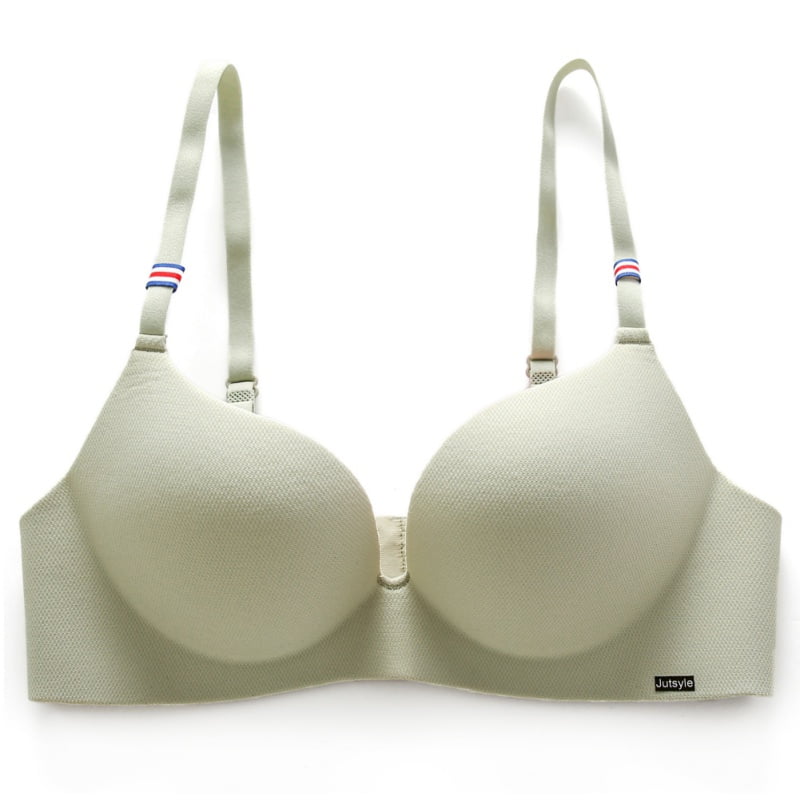 Smooth Seamless Bra Women 3/4 Cup Gathered BraThin Section One-piece ...