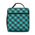 Blue and Black Checkered Pattern Insulated Lunch Bag Teens,Lunch Box ...