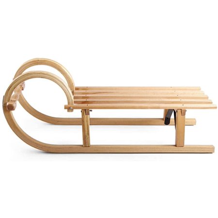 39" Wooden Metal Disc Sled , Metal Saucer Sled Made of Wood with a ...