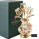 Matashi 24K Gold Plated Crystal Studded Flower Ornament in a Vase with ...