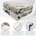 96x106in Quilt Bedding Set, Spring Birds Blue Purple Flowers Leaves ...