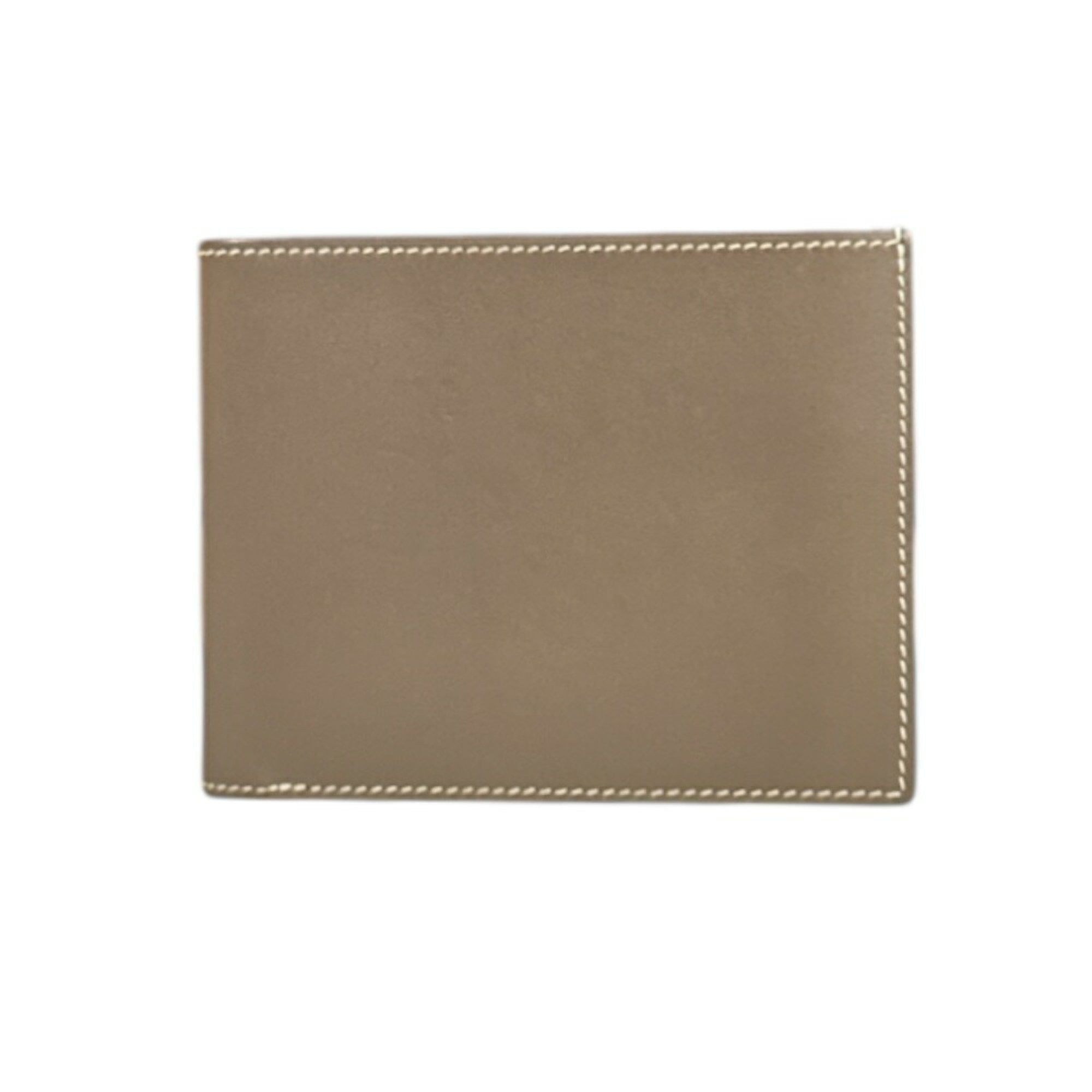 Pre-Owned Hermes Citizen Twill Compact Bi-fold Wallet Swift Leather Men ...
