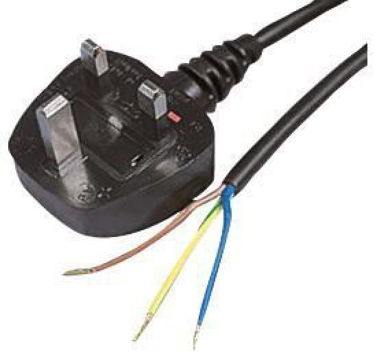 PRO ELEC - UK Plug to Bare Ends Power Cord, 3m Black - Walmart.com