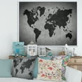 Designart 'Ancient World Map IX' Vintage Framed Canvas Wall Art Print ...