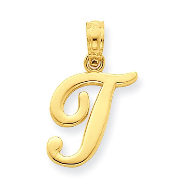 14k T Script Initial Pendant - Walmart.com