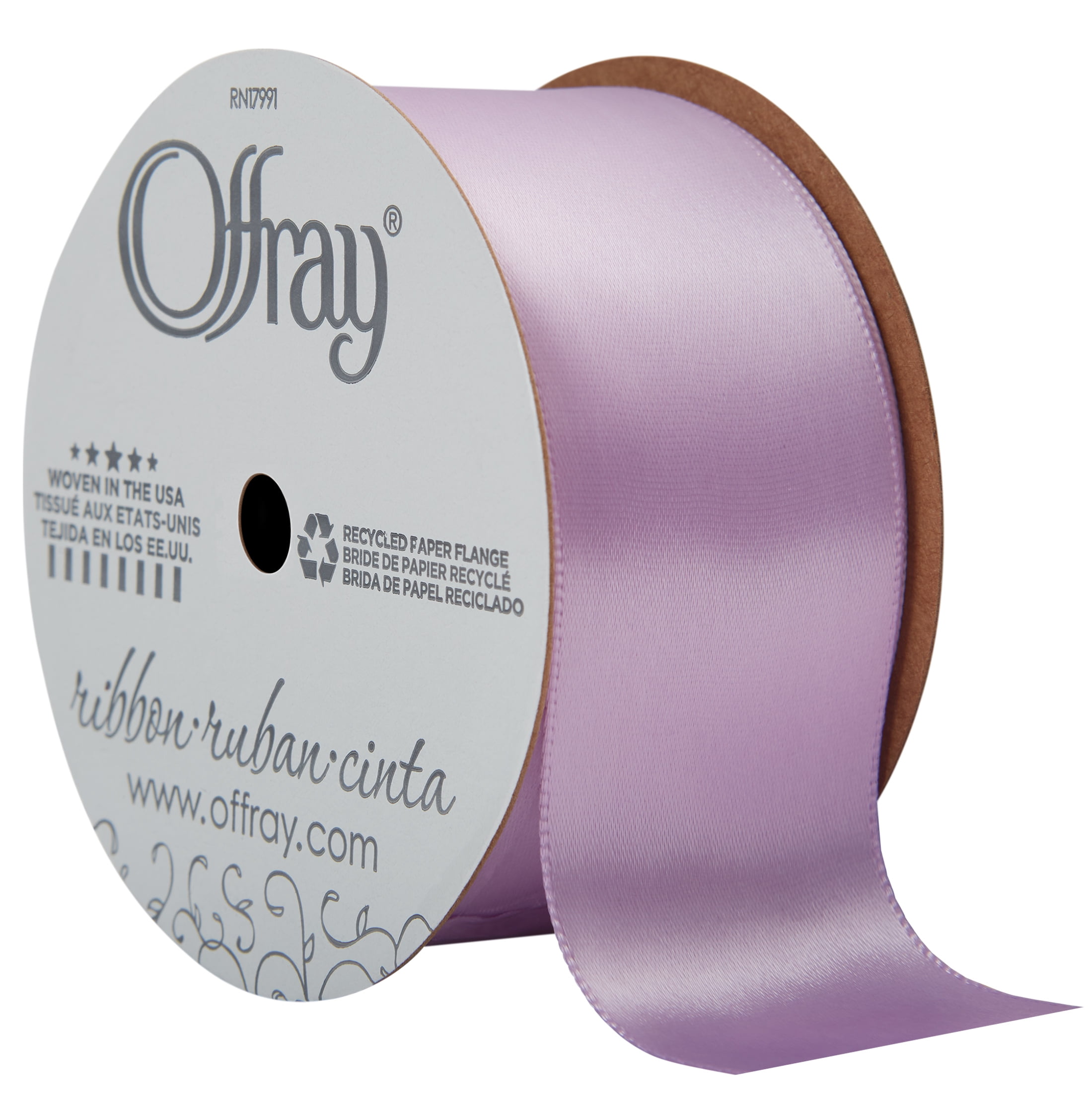 Offray Ribbon, Lt Orchid Purple 1 1/2 inch Single Face Satin Polyester ...