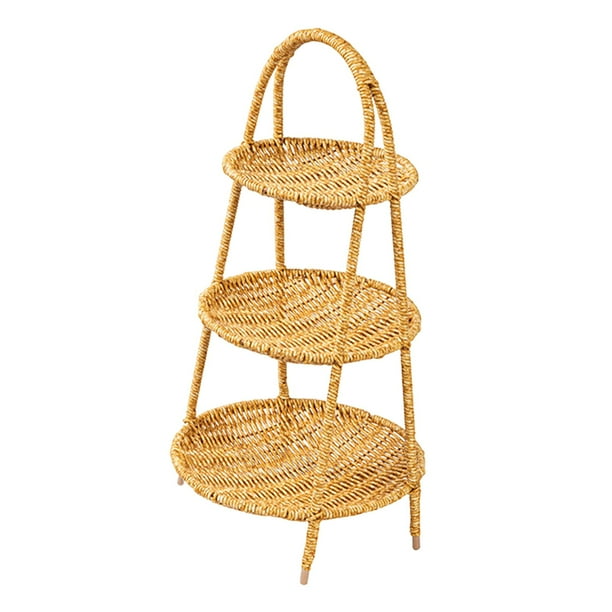 Kitchen Organizer, Round Rattan Tray, Woven Tray, Decorative Wicker ...