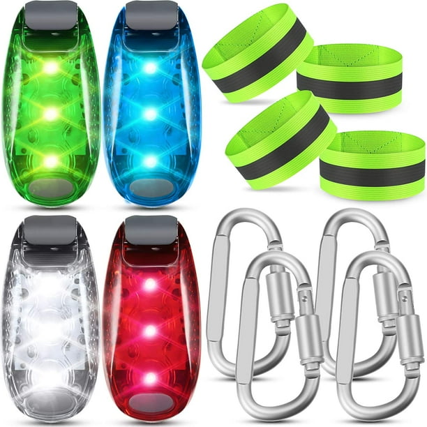 4 Pieces Led Safety Lights Strobe Light and 4 Pieces Reflective Bands ...
