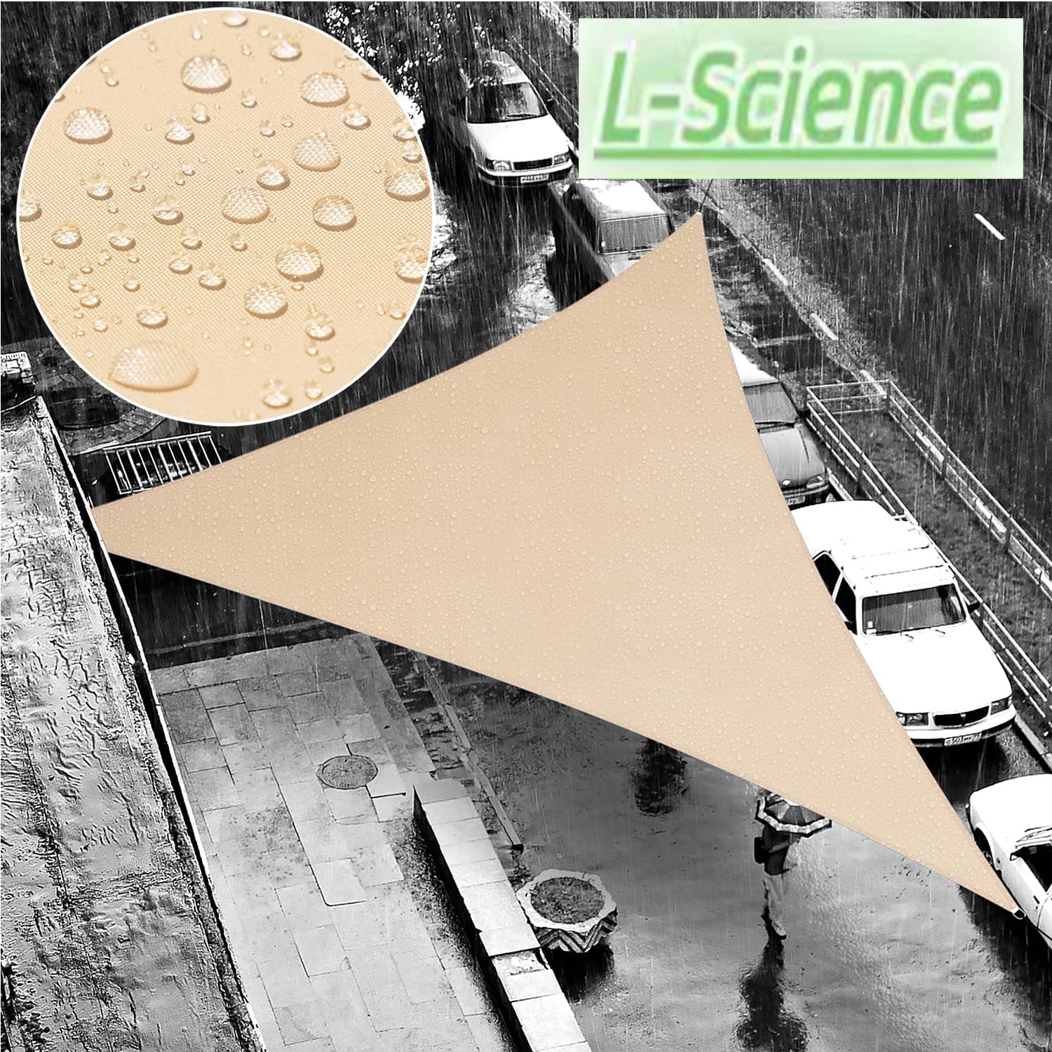 Triangle Waterproof Sun Shade Sail Canopy Awning, 95% UV Blockage ...