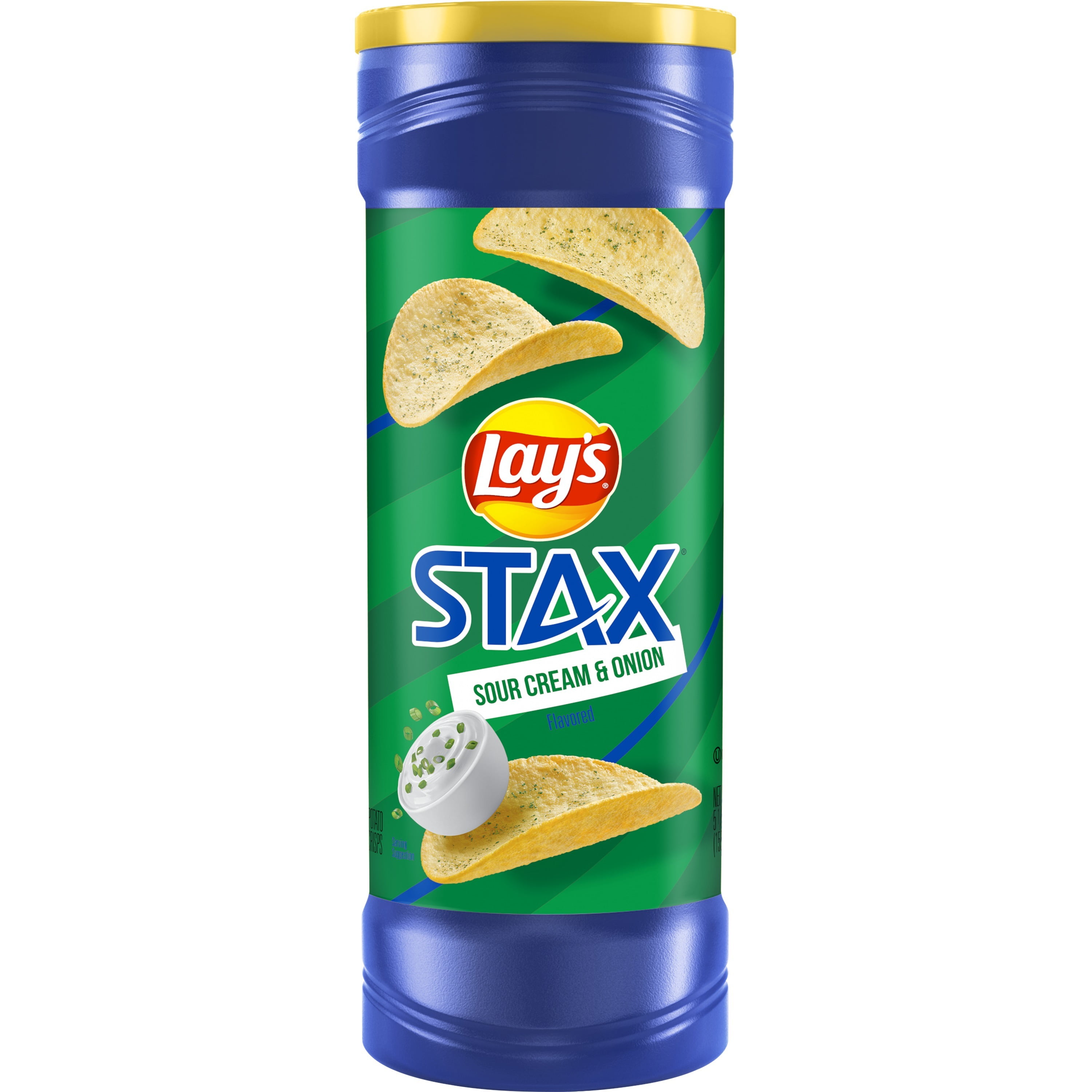 Lay's Stax Sour Cream & Onion Flavored Potato Crisps, 5.5 oz Canister - Walmart.com - Walmart.com