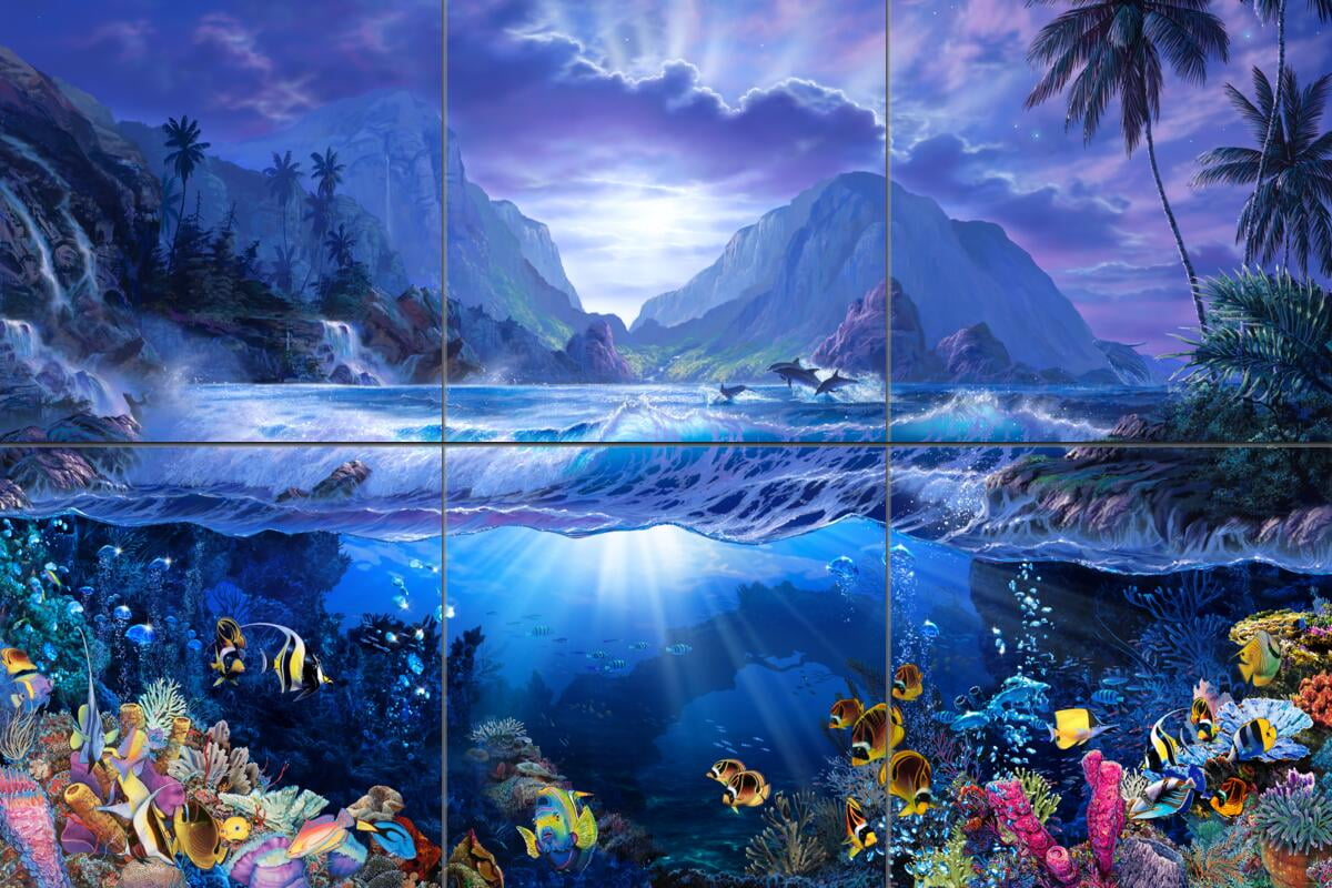 Tile Mural Bathroom Backsplash - Window to the Deep - by Christian ...