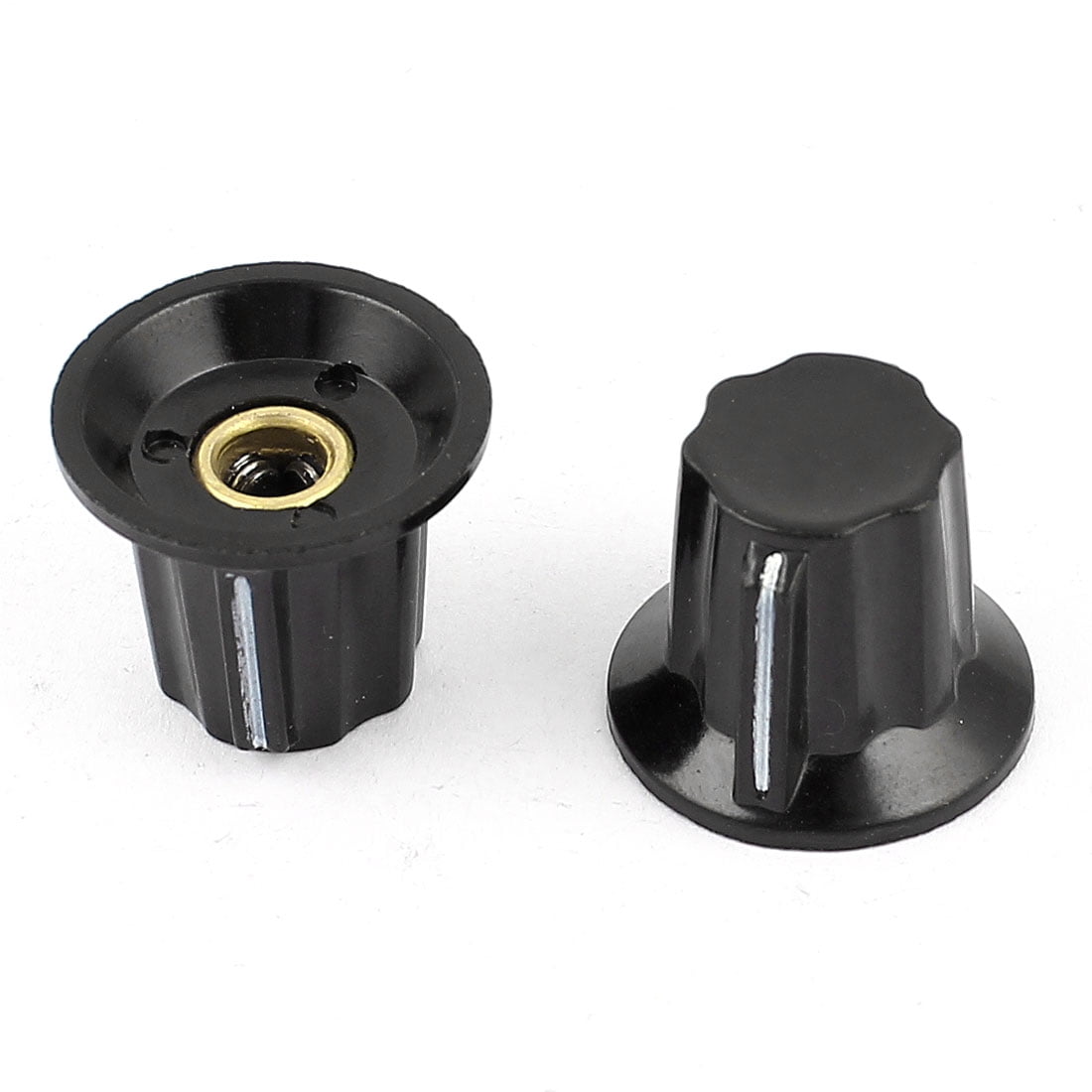 Unique Bargains 2 Pcs Black 17mm Dia Top Rotary Switch Knob ...