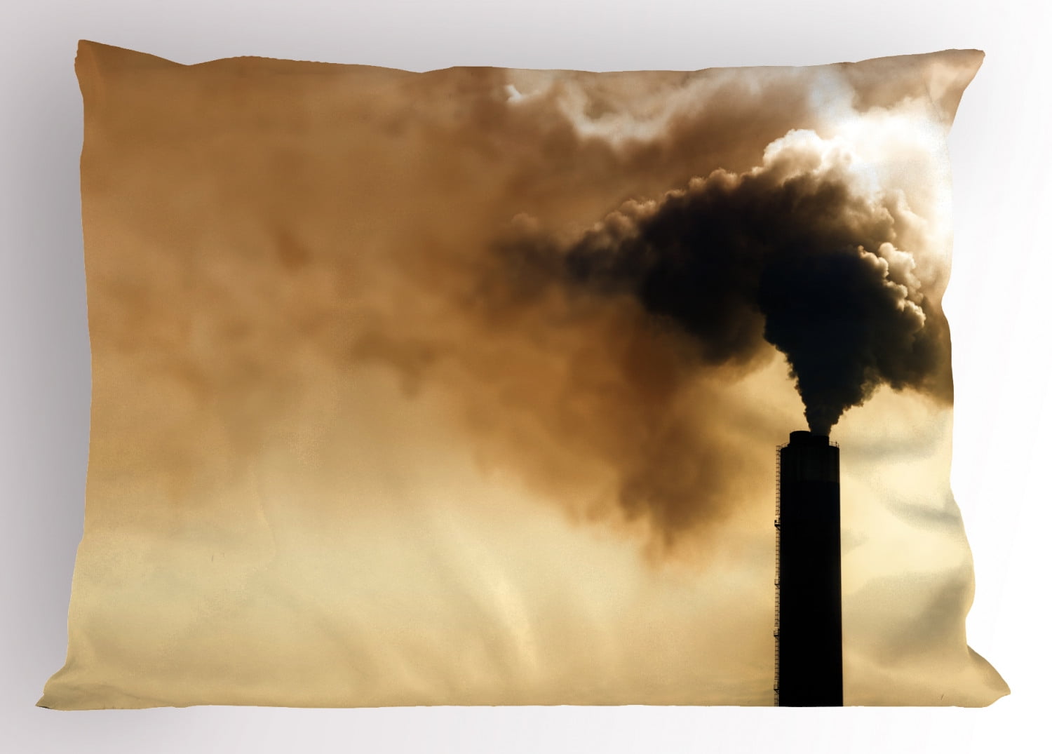 Industrial Pillow Sham Heavy Smoke of Industrial Chimney Pollution ...