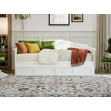 AFI Acadia Wood Twin Size Daybed Frame with 2 Storage Drawers White ...