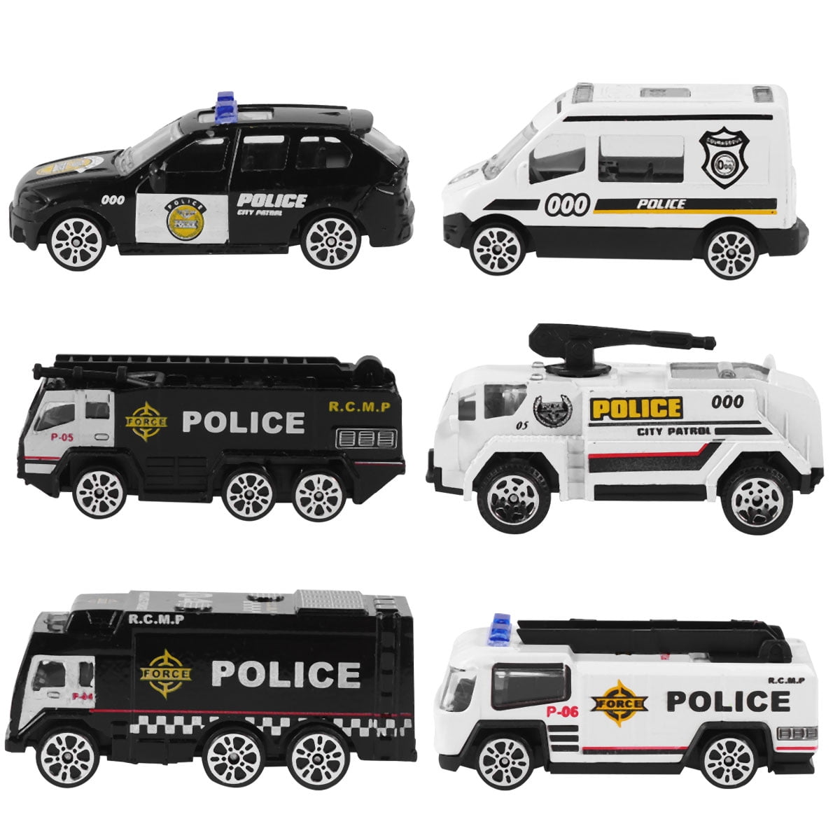 Click here for Pixnor 6pcs Assorted Police Car Models Die-Cast Ca... prices