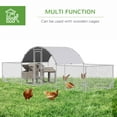 PawHut Large Predator Proof Metal Chain Link Chicken Coop Run with ...
