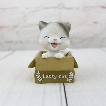 Statue Sculpture Decoration Shaking Lucky Cat Cartoon Poor Box Cat ...