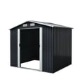 TMG Industrial 6' x 8' Galvanized Apex Roof Metal Shed, 29 GA ...