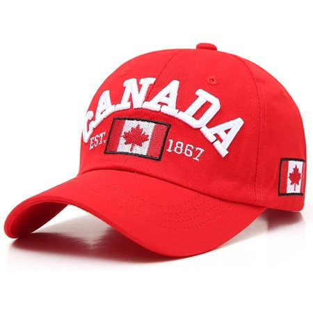 Canada Flag Cap Adjustable Baseball Cap Canada Day Embroidered Maple ...