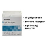 McKesson Split Sponges, 2 in x 2 in, Absorbent I.V. Drain Dressing ...