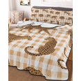 Africa Leopard Animal Quilts Bedding Set California King Brown White ...