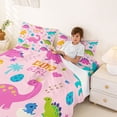 Aikeke Kawaii Dino Bed Sheets 4-Piece, Tropical Leaves Full Size Sheets ...