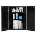 Eclife Rectangle Corner Medicine Cabinet with Mirror Wall Mounted ...